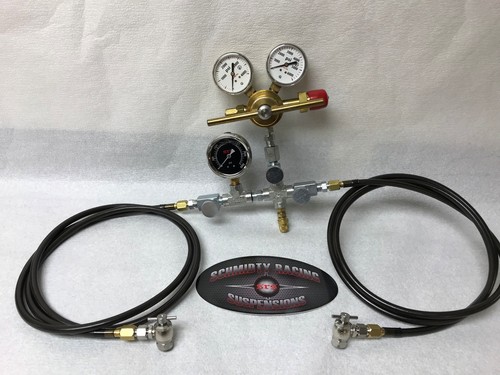 Dual Hose Nitrogen Regulator Shock Fill Kit 2500 PSI 8' Stainless ORI ...