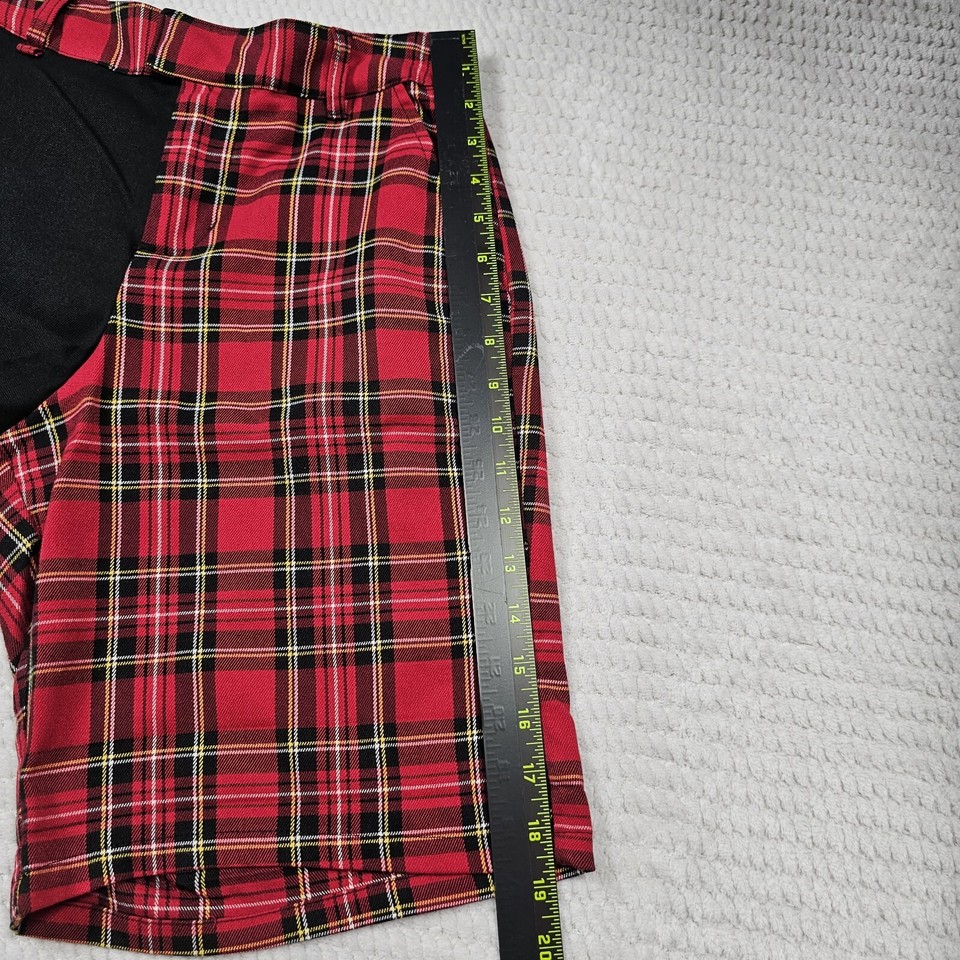 Hot Topic Shorts Mens Small Split Red Plaid & Black Goth Punk Emo ...