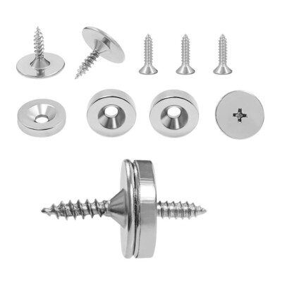 4 Sets 15mm Magnetic Latch Set Silver Wardrobe Door Drawer Connectors ...
