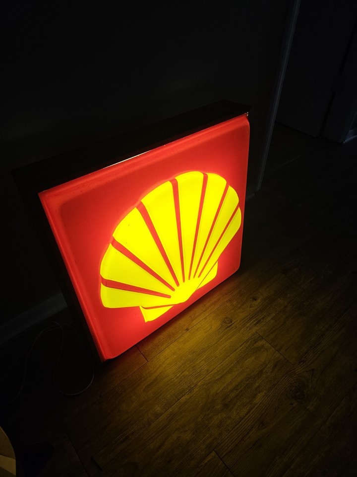1970's Vintage Shell Advertising Light Sign, Measures 25x25x6 | eBay