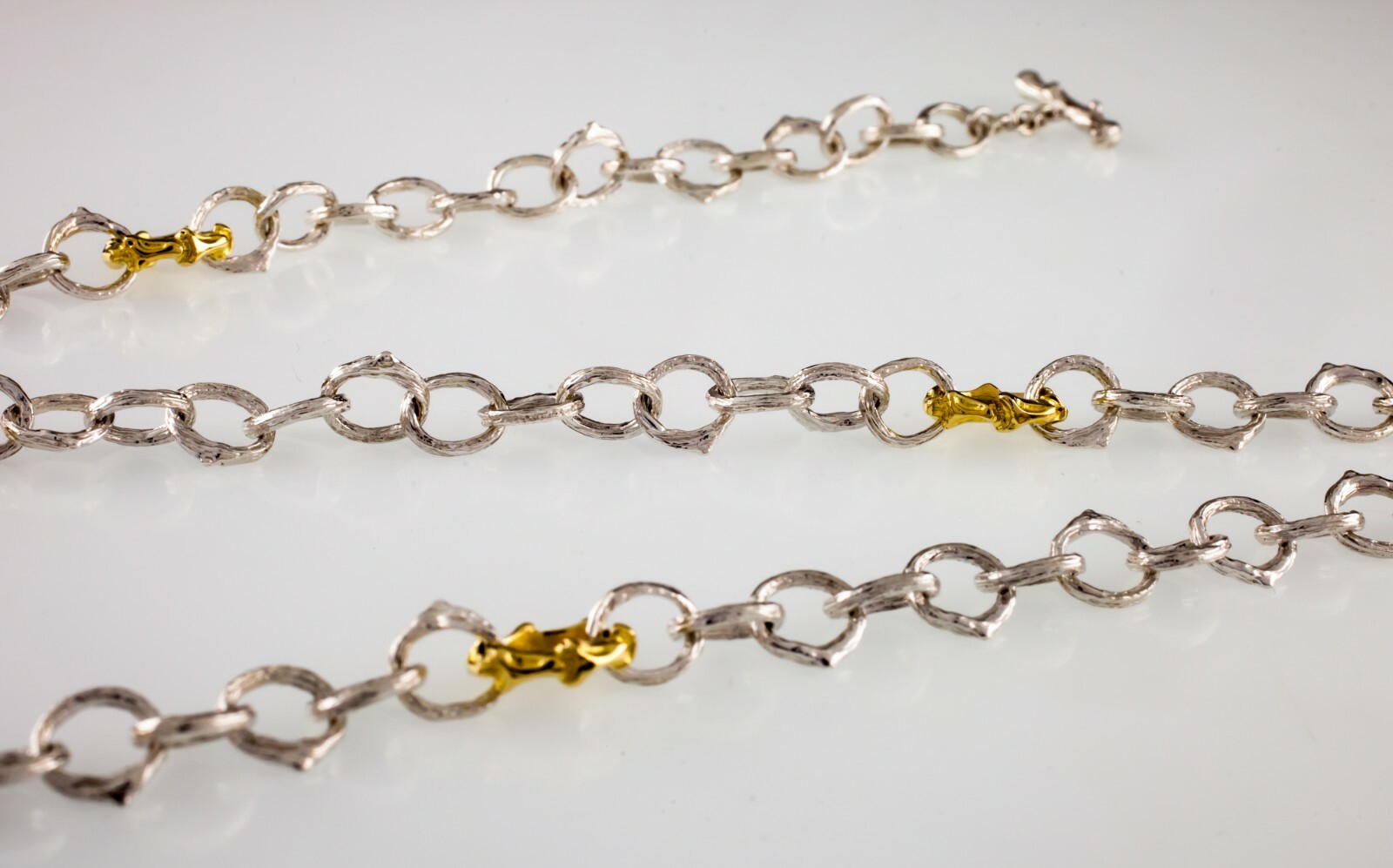 K. Brunini Sterling Silver and 18k Gold Twig Loop Chain Necklace 23" | eBay