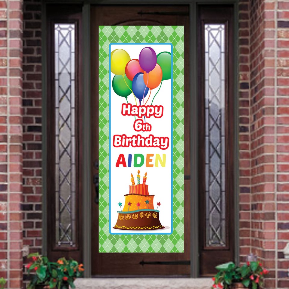 18"x48" Happy Birthday Party Door Decor, Birthday Party Door Decoration ...