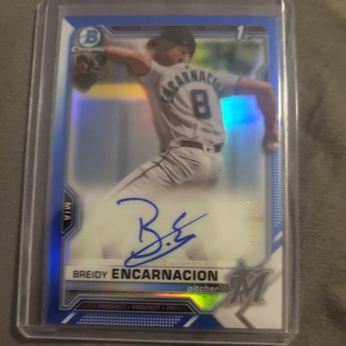 2021 Bowman Chrome Breidy Encarnacion BLUE REFRACTOR AUTO RC 110/150 ...