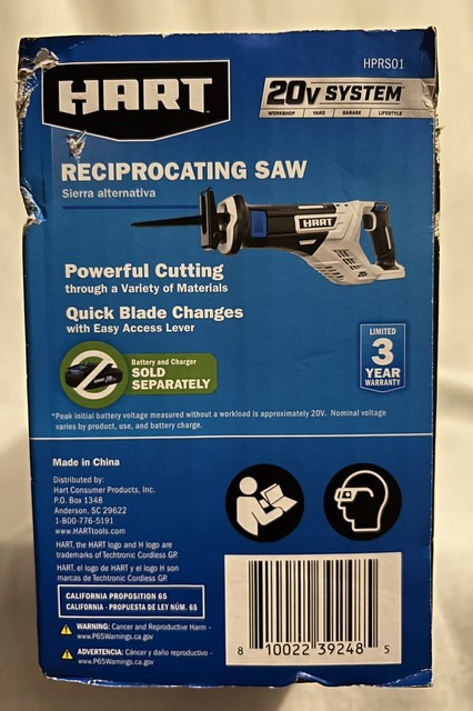 HART 20V Cordless Reciprocating Saw - Multicolor (Tool Only) for sale ...