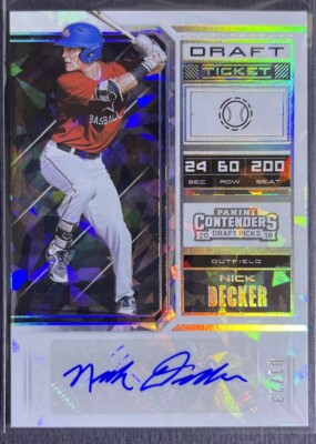 Nick Decker 2018 Contenders Draft Picks Draft Ticket Cracked Ice Auto ...