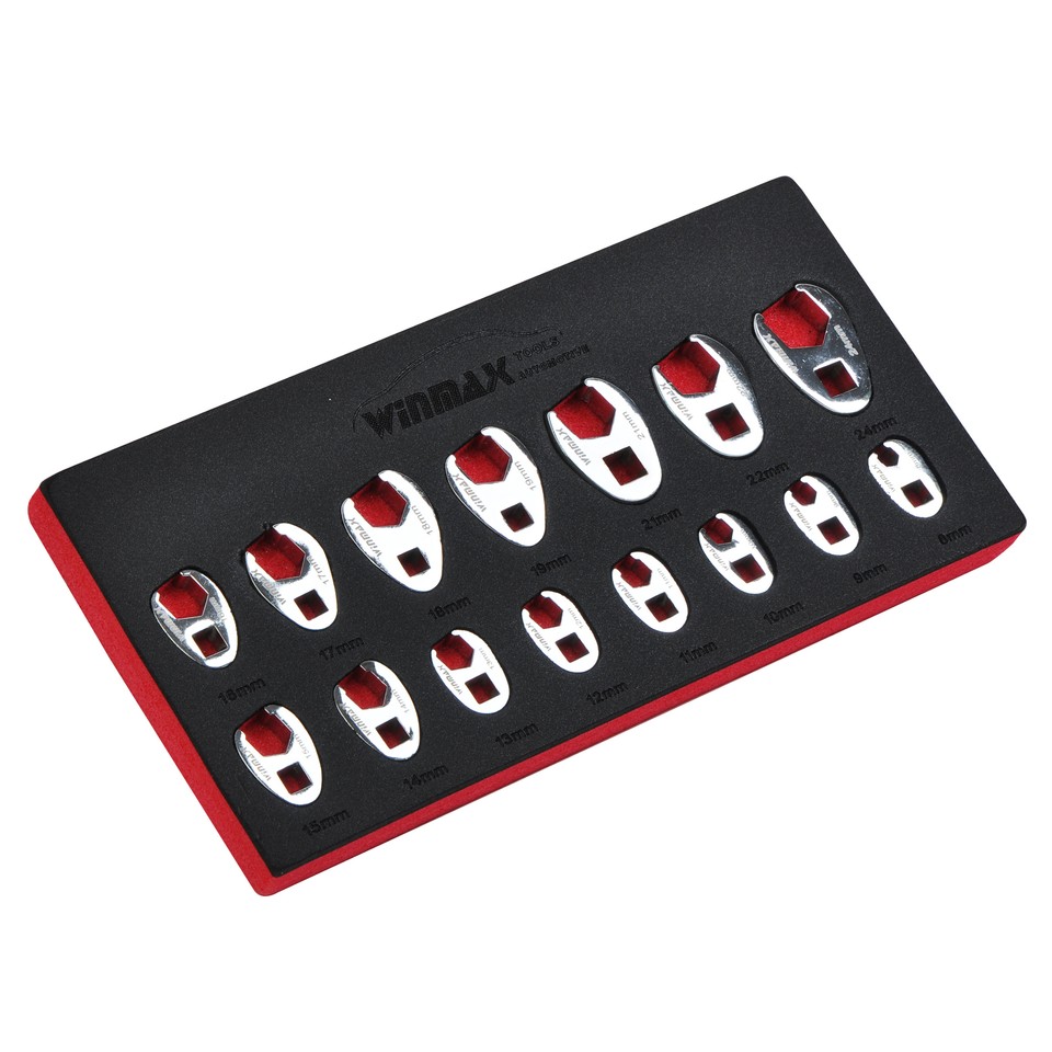 Crowfoot Wrench Set 1/2" & 3/8" Drive, Flare Nut Metric Crows Foot 8 ...