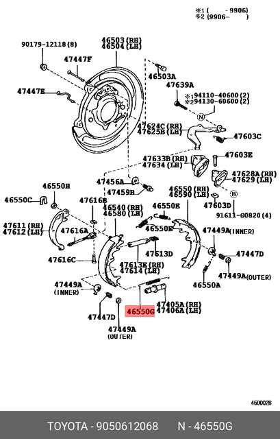Genuine OE brake shoe spring 9050612068 for TOYOTA 90506-12068 online ...