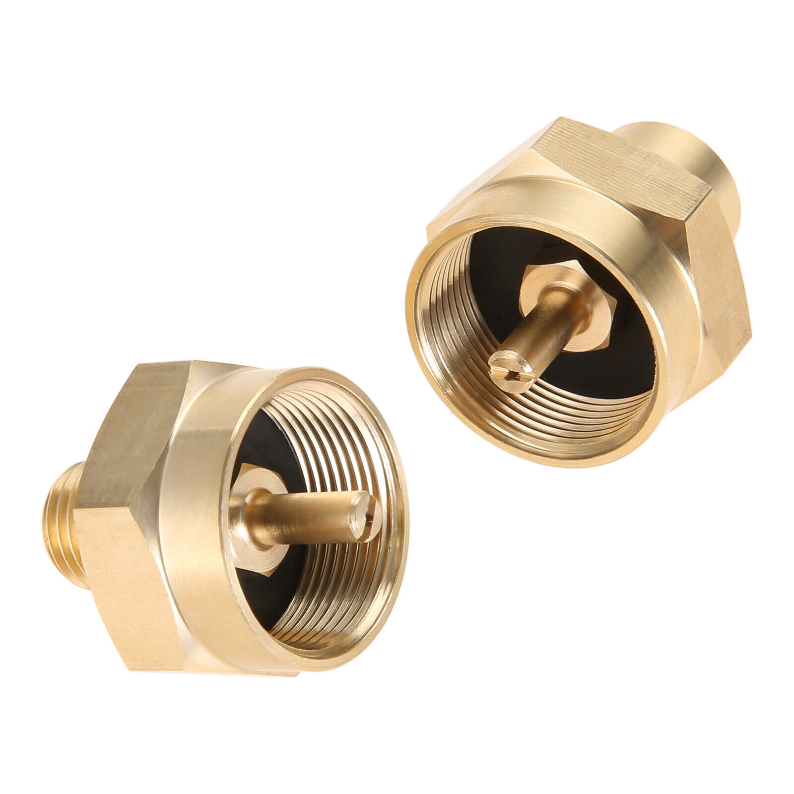 2Pcs 1LB Propane Gas Bottle Connection 1/4" NPT Female + Male Universal ...