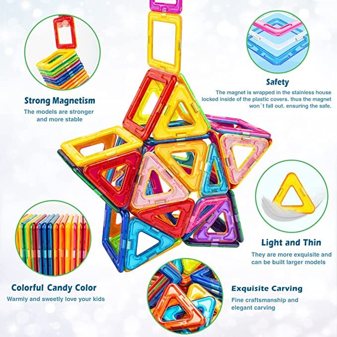 Magnetic Blocks Building Blocks Educational Toys Construction Stacking ...