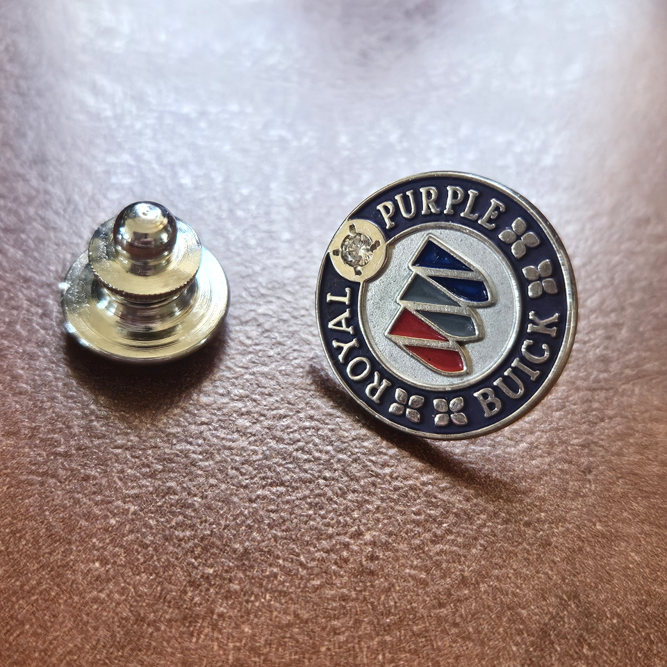 Buick Royal Purple Buck 10K White Gold Enamel Sales Award Pin w Diamond ...