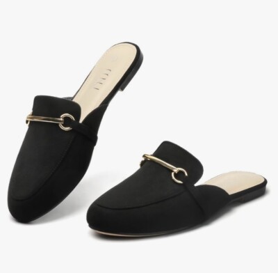 Womens Musshoe Backless Flats Slip On Shoes Black Suede US Size 11 NWT ...