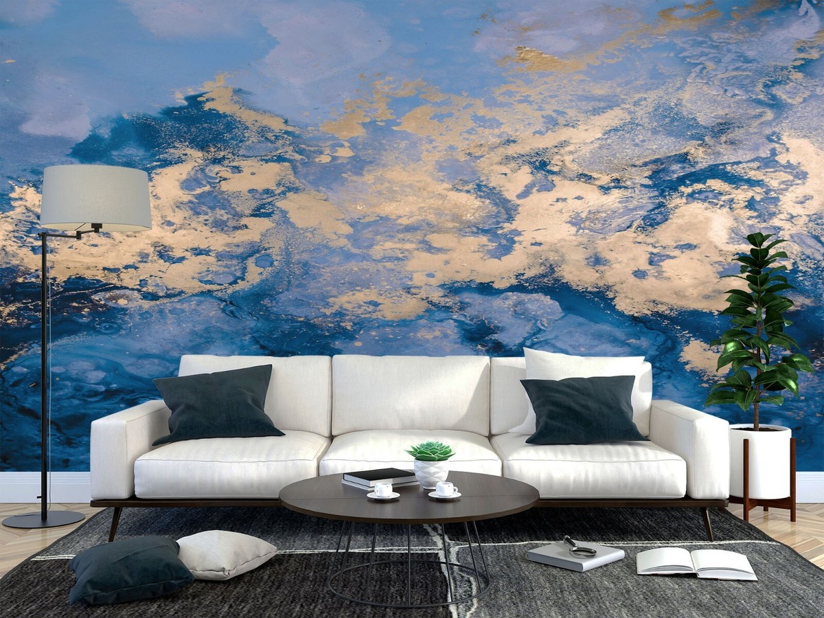 Blue Wave Wall Gestructuur Blue Waves Wall Art Bij Kline Collective