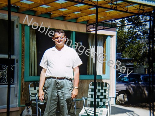 1959 Man at Iconic Summer Lakeside Cottage Colorado Kodachrome 35mm ...
