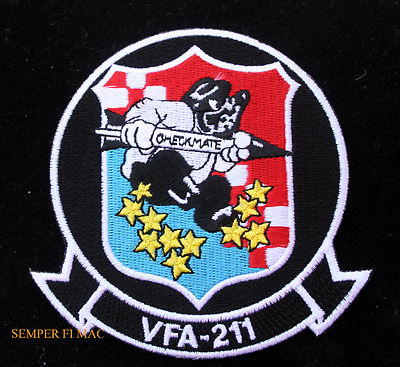 VFA-211 CHECKMATES US NAVY HAT PATCH USS PIN UP NAS Oceana FA18 HORNET ...