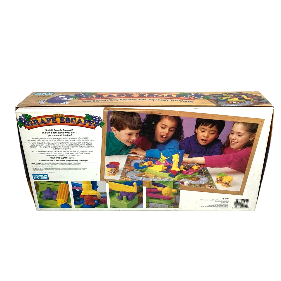 Vintage 1992 Grape Escape Board Game Parker Bros. Missing Orig Die ...