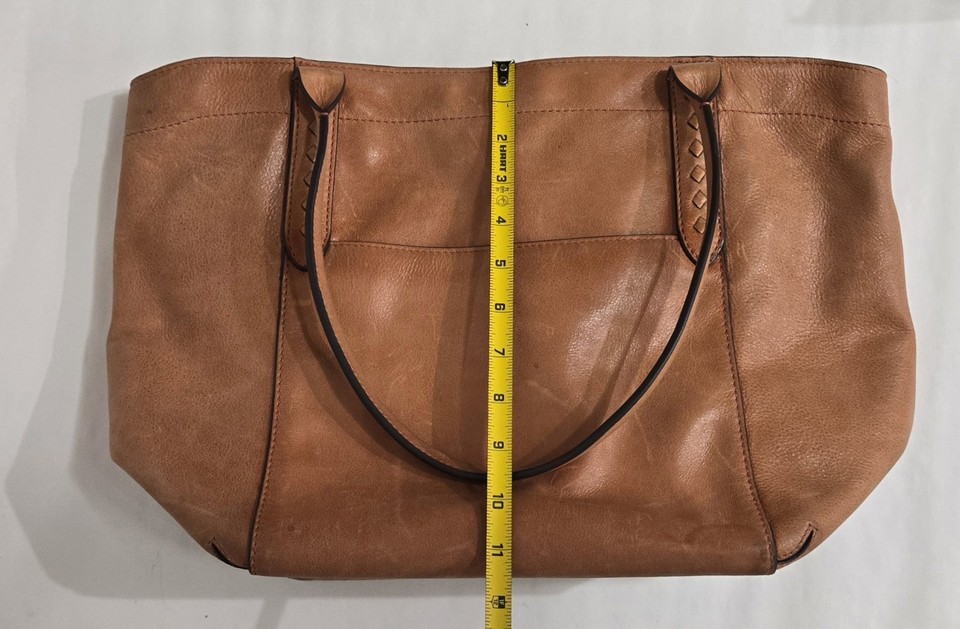 Frye Large Reed Shoulder Tote Leather Brown Tan Handbag DB0727 8009525 ...