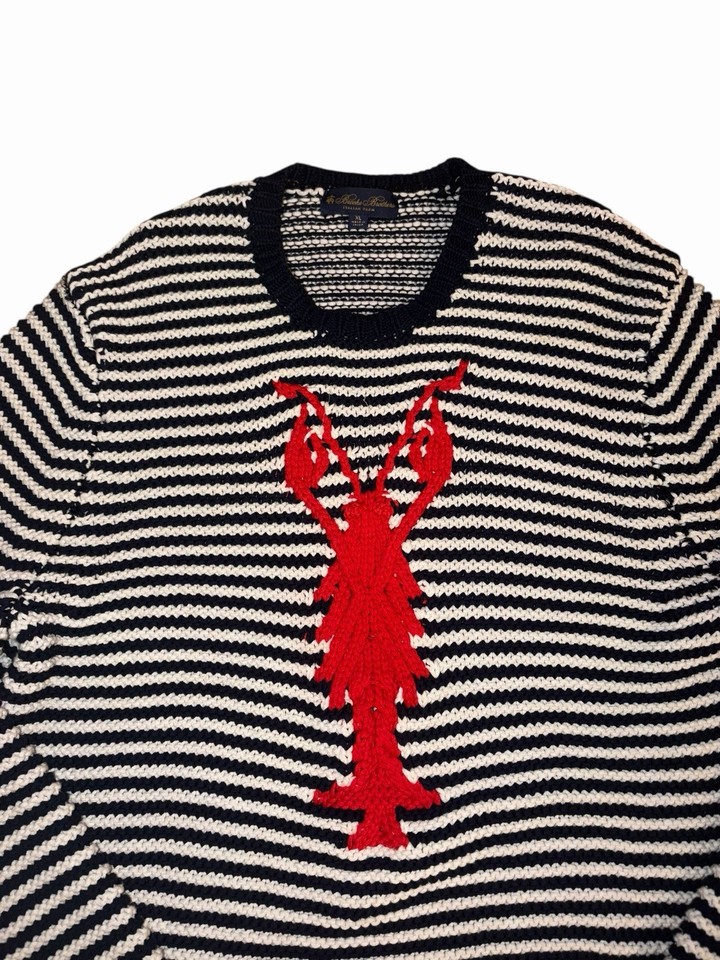 Brooks Brothers Cotton Textured Lobster Intarsia Sweater size XL $298 ...