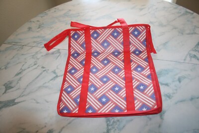 Insulated Zip Top Cooler Bag Red, White and Blue Travel or Beach Bag | eBay