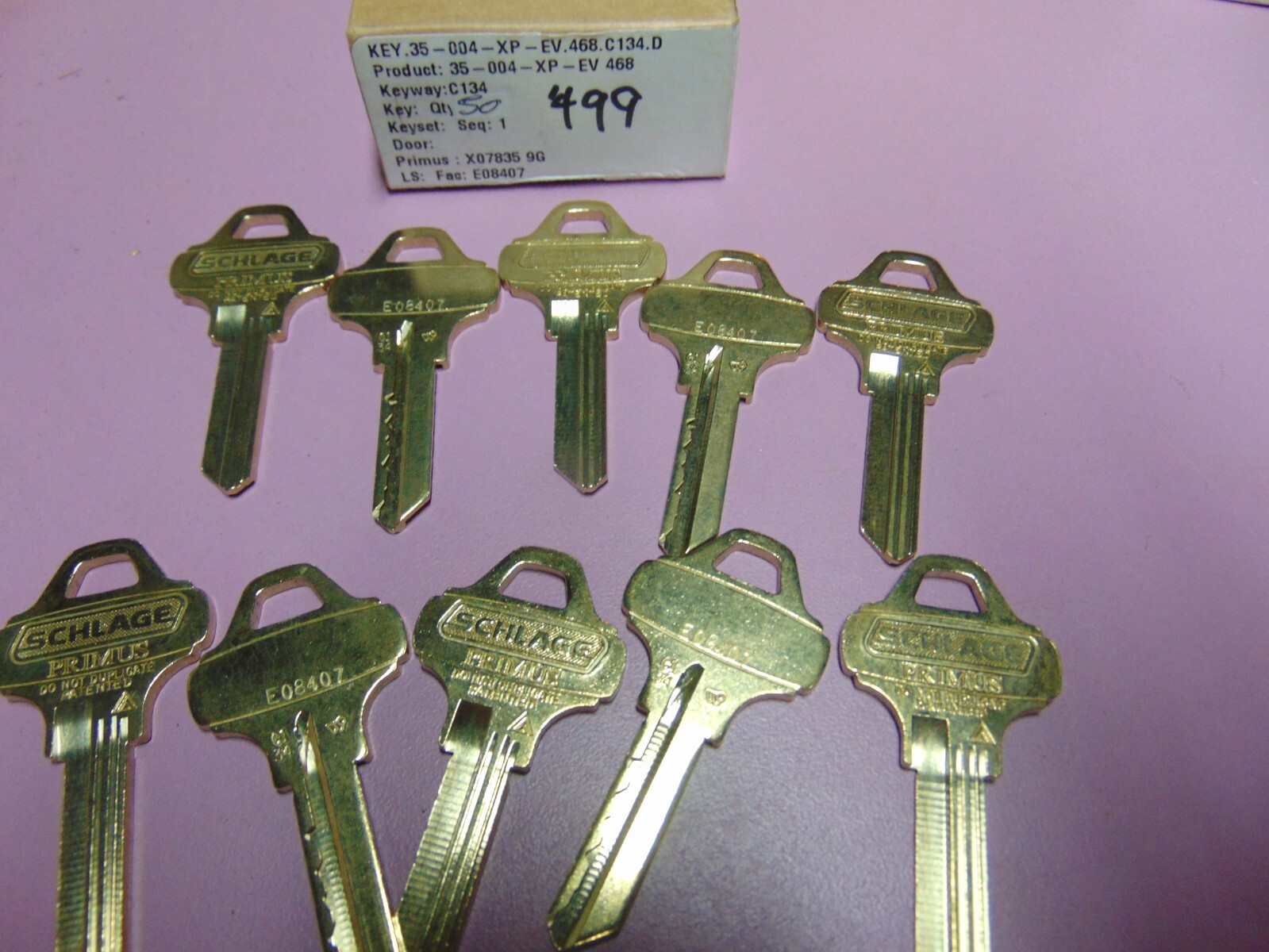 10 KEYS EVEREST PRIMUS SCHLAGE C134D KEYS UNCUT LOCKSMITH | eBay
