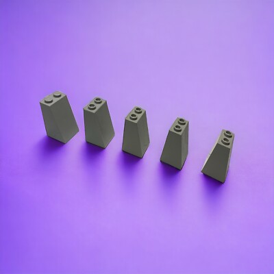 lot of 5 light grey Lego tall sloped bricks-combined shipping (LTGY123 ...