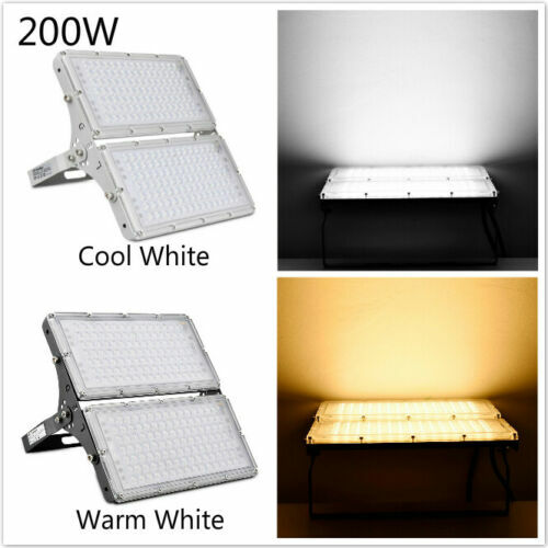 LED Floodlight 100W 200W 300W Spotlight Outdoor Garden Yard Flood Lamp ...