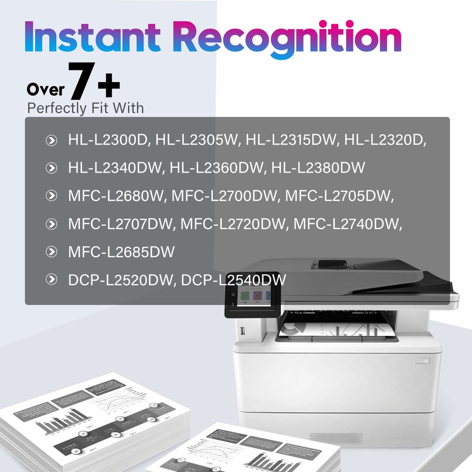 2PK Compatible TN660 Toner for Brother HL-L2300D HL-L2360DW HL-L2380DW ...