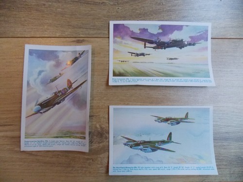 THREE Vintage Postcards - Spitfire, Lancaster and Mosquito | eBay UK
