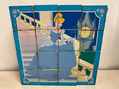 Melissa & Doug Disney Princess Block 6 Puzzles in One Wooden Cube ...