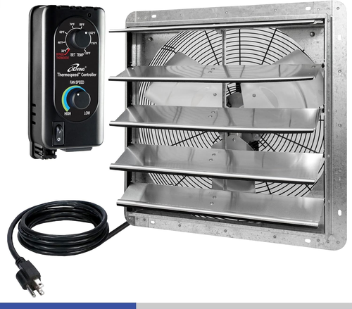 20" Wall Mounted Shutter Exhaust Fan, Automatic Shutter, with ...