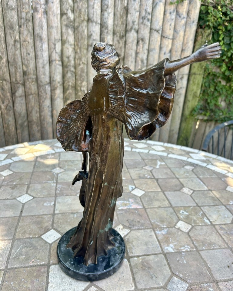 Agathon Leonard Art Nouveau Bronze Dancer Statue on Marble Base | eBay