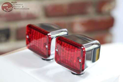 Medium LED Rectangle Rod Lights Stop Turn Signal Tail Lamp Hot Rat Rod ...