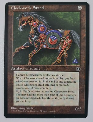 Vintage 1995 MTG Clockwork Steed Magic the Gathering Artifact Creature ...
