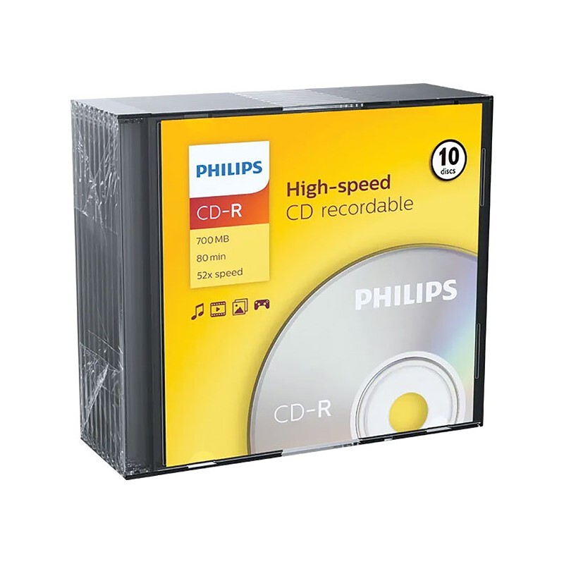 Philips CD-R Recordable 700MB 80min Blank Recordable Writable Discs ...