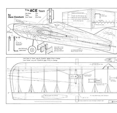 Ace Team Control Line Stunter 31" WS Model Airplane Printed Plans ...