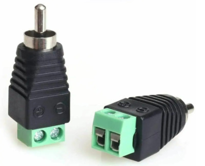 (Pair) Bare Wire to RCA Speaker High Level Input Adapters Plugs MB ...