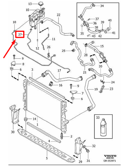 VOLVO S60 MK2 Ausgleichsbehälter / Kühlerschlauch 30680508 NEUES ECHTES ...