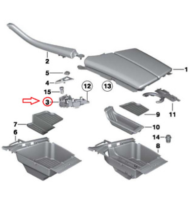 BMW 5 Series F10 F11 Center Console Armrest Lock OEM 51169213661 | eBay