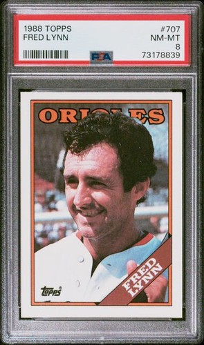 1988 Topps - #707 Fred Lynn - PSA Graded Near Mint 8 | eBay