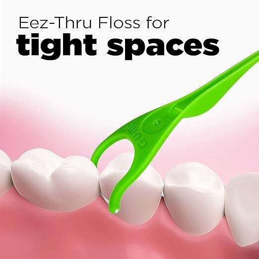 GUM Angled Floss Picks, Perfect for Tight Teeth, Extra Strong Shred ...