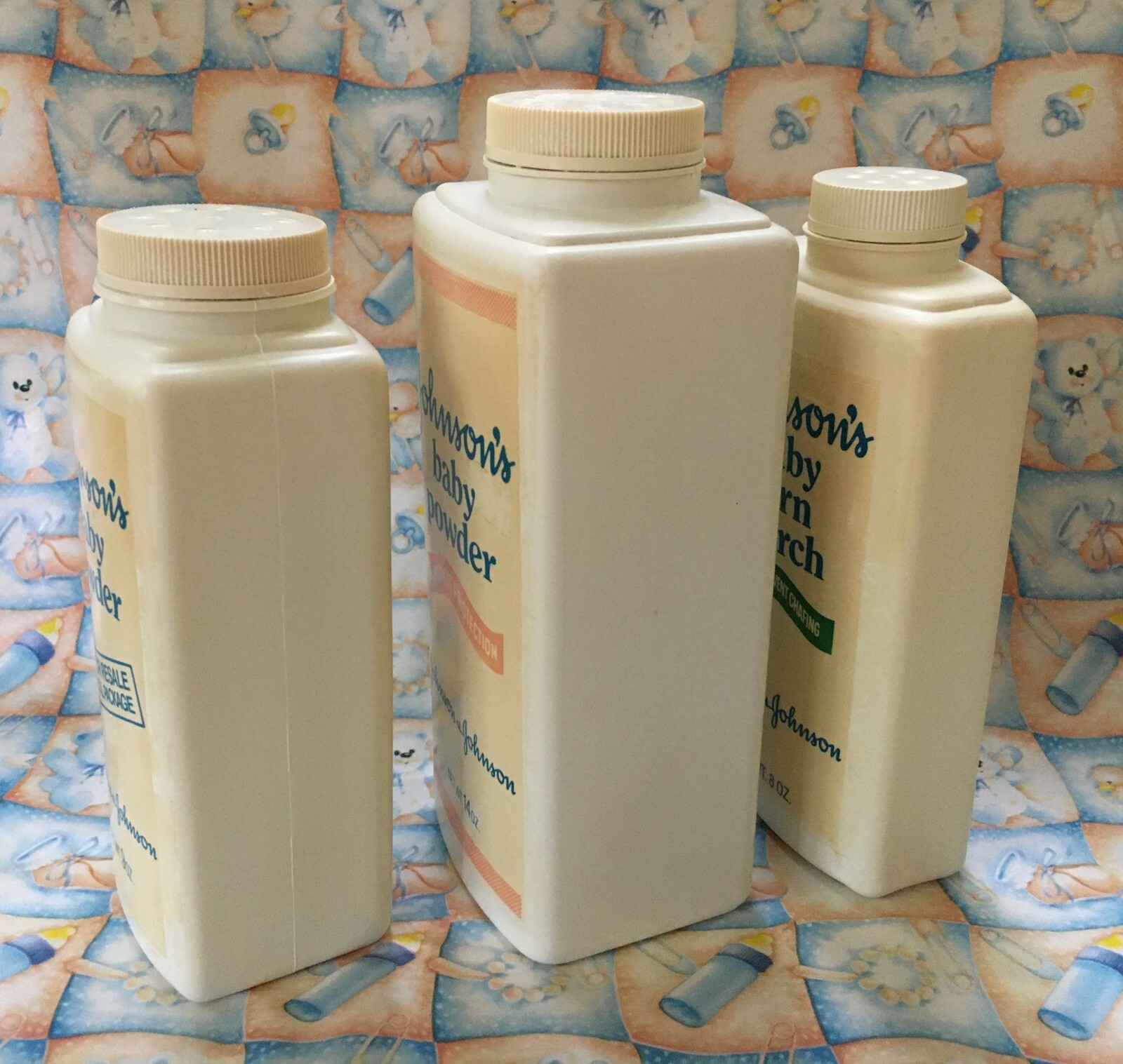 (3) Vintage Johnson's Baby Powder & Corn Starch Containers • partial ...