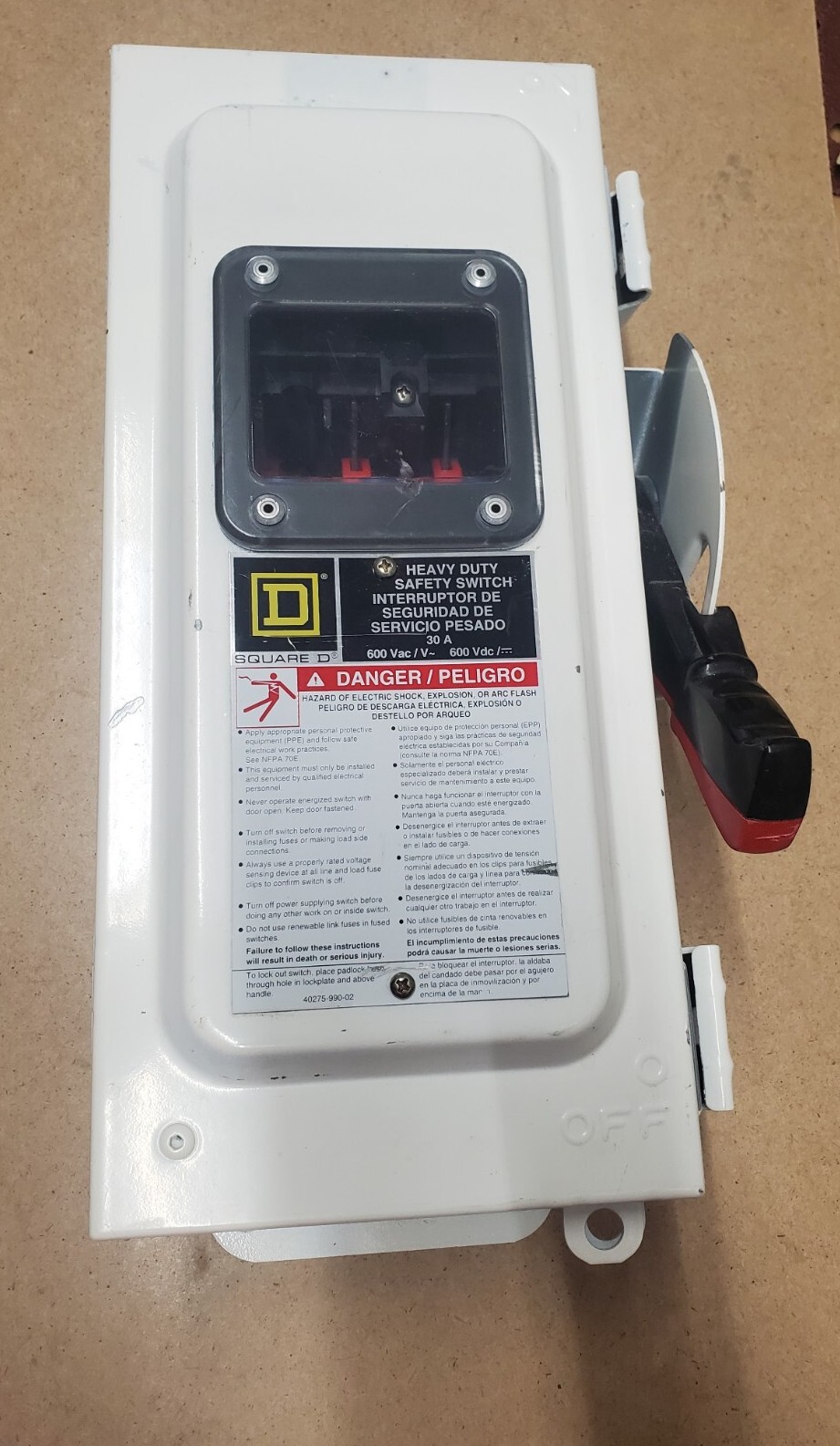 SQUARE D H361AWK VW Heavy Duty Safety Switch with 9007AO1 Limit Switch ...