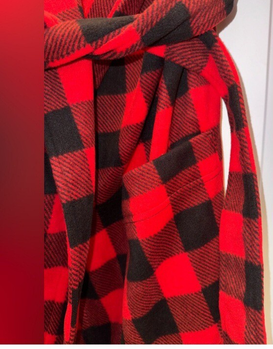Womens Buffalo Check Red Fleece Robe. Size Small (Fits Like Med). New ...