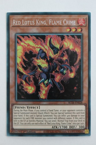 Yugioh Red Lotus King, Flame Crime Secret Rare BLTR-EN028 1st Edition ...