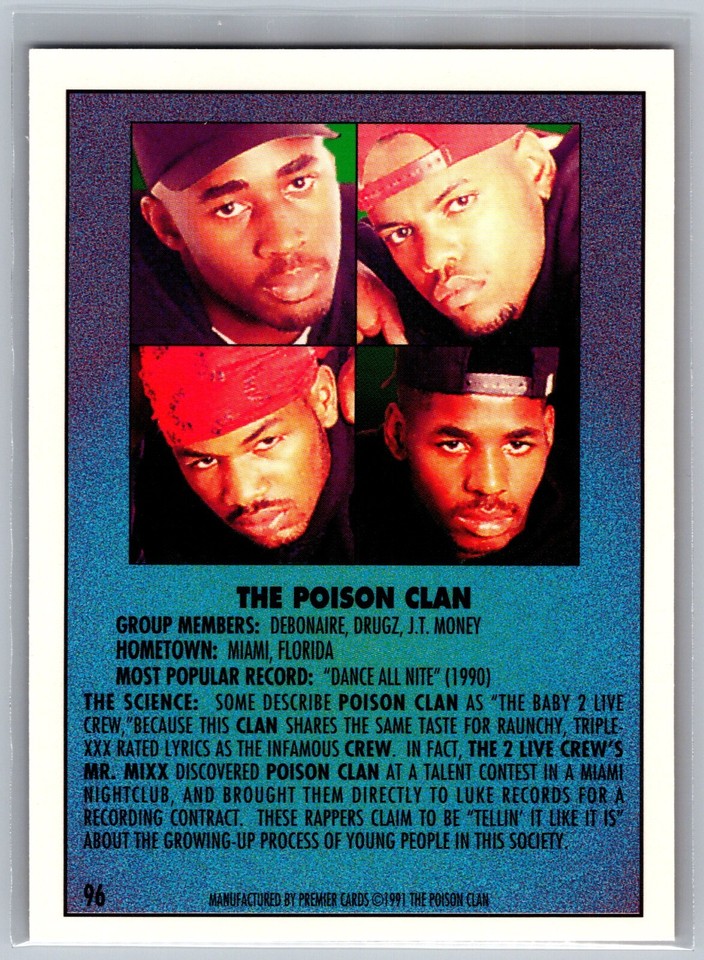 1991 The Rap Pack Series One The Poison Clan #96 Trading Card | eBay