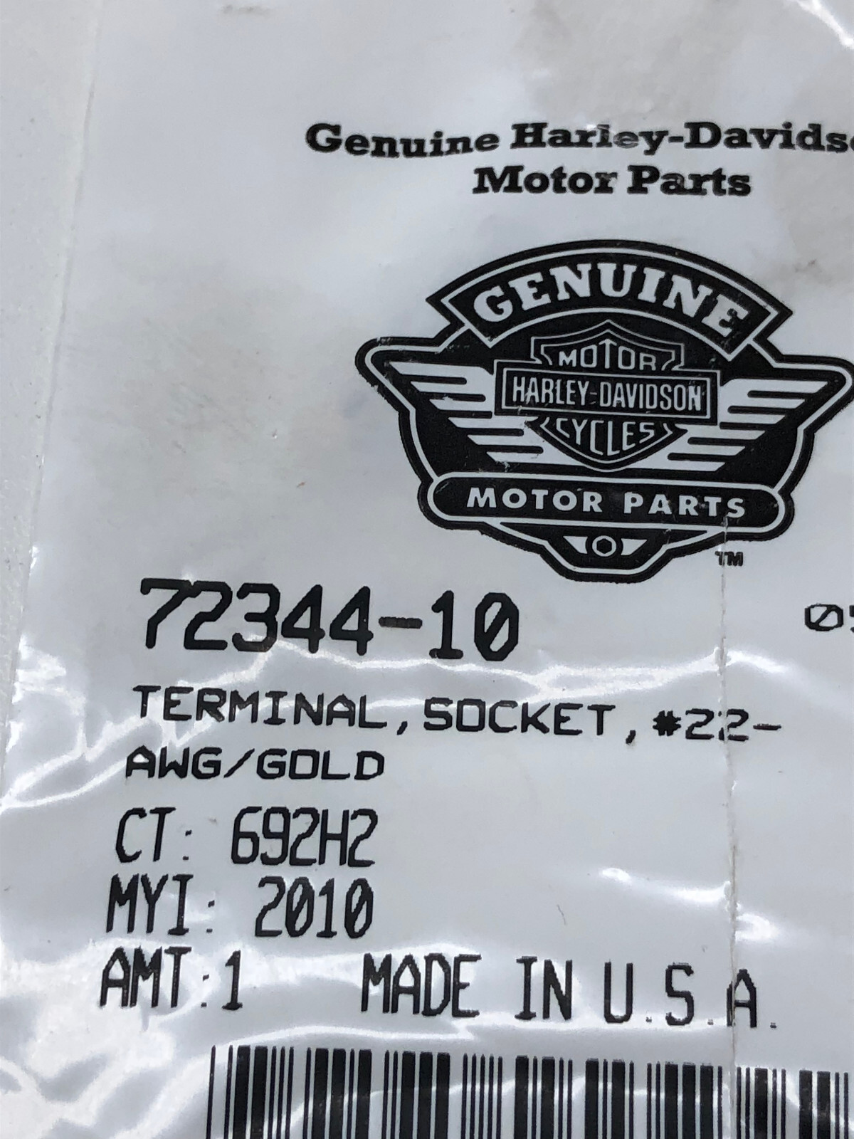 NOS OEM Genuine Harley Davidson Terminal Sockets 22AWG/Gold P/N 72344-10 NEW | eBay