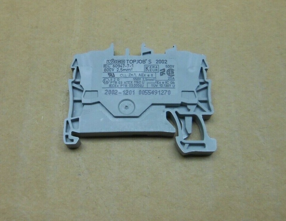 LOT OF 8 NEW WAGO 2002-1201 20021201 FEED-THROUGH TERMINAL BLOCK 20A ...