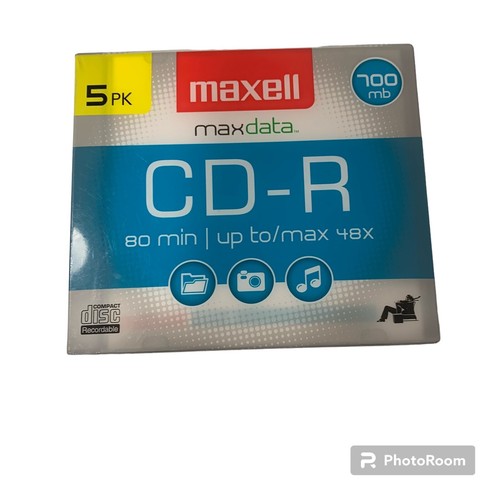 Maxell CD-R Blank Maxdata 80 Min Recordable CDs 700mb 5 Pk - NEW SEALED ...