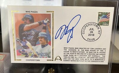 2016 Mike Piazza AUTOGRAPH “HOF INDUCTION” Gateway Stamp FDC HOF AUTO ...