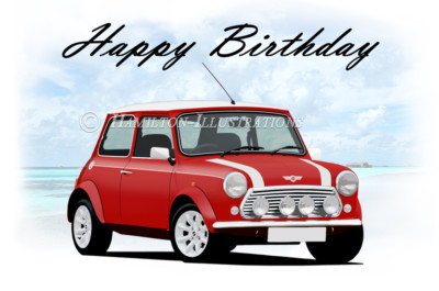 Classic Mini Cooper 21st 40th 50th 60th Birthday Car Dad Greetings Card ...