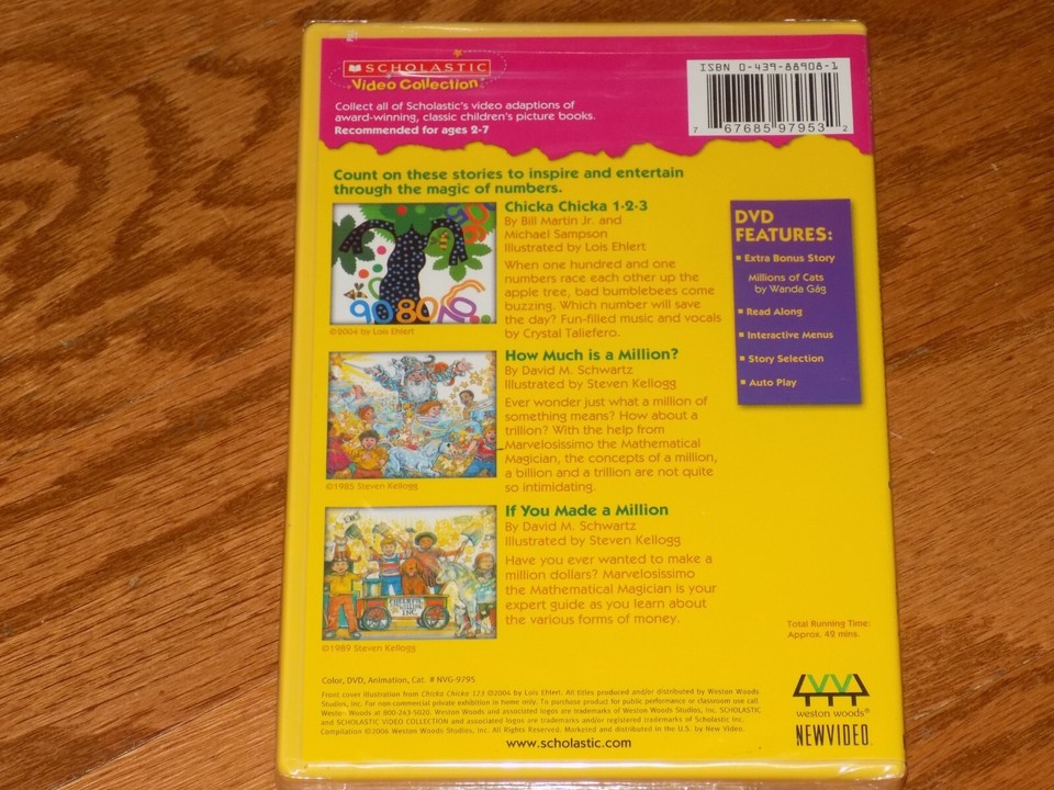 SCHOLASTIC VIDEO COLLECTION CHICKA CHICKA 123 Counting Stories DVD ...